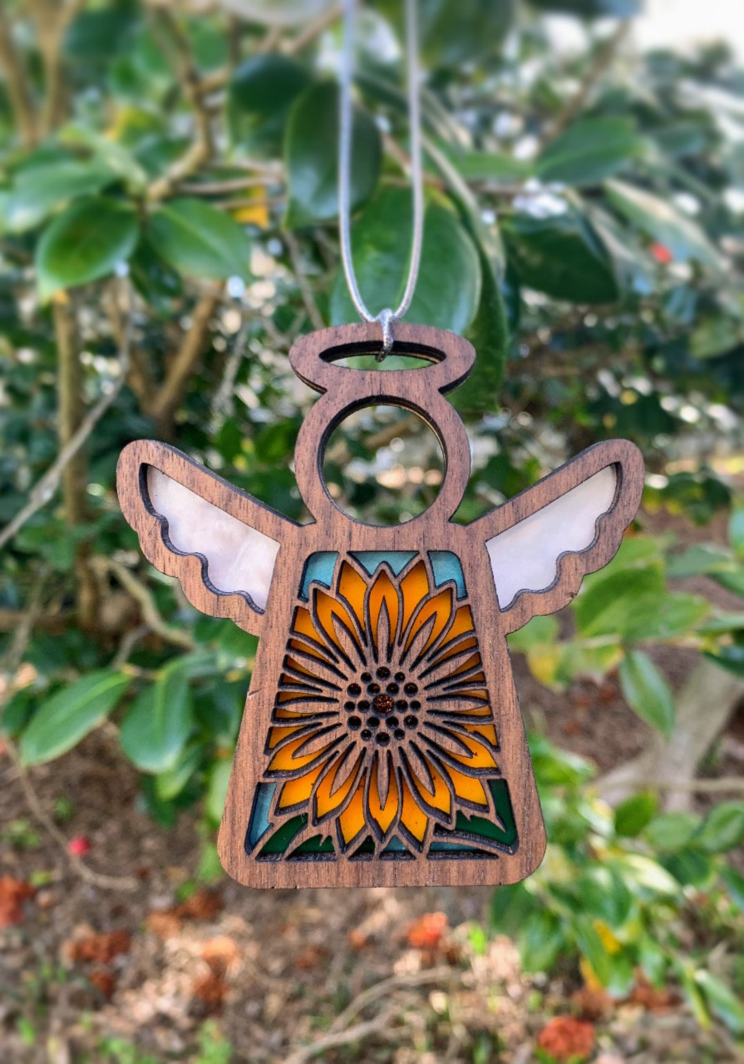 Sunflower Angel Keepsake Suncatcher Ornament - Beautiful Pop of Color ...