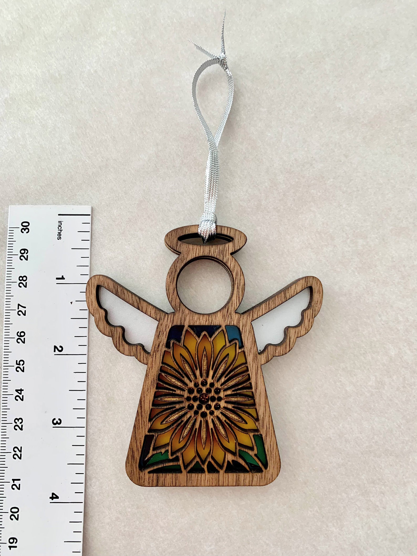 Sunflower Angel Keepsake Suncatcher Ornament - Etsy