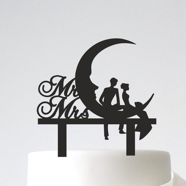 Wedding Cake Topper Moon - Etsy