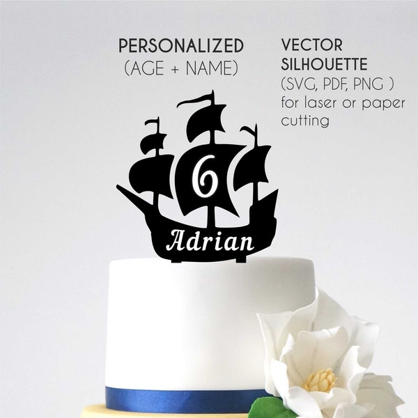 Ship Cake Topper - Etsy