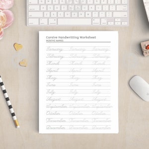 Cursive Practice Worksheets Printable 12 Pages for Middle School Kids ...