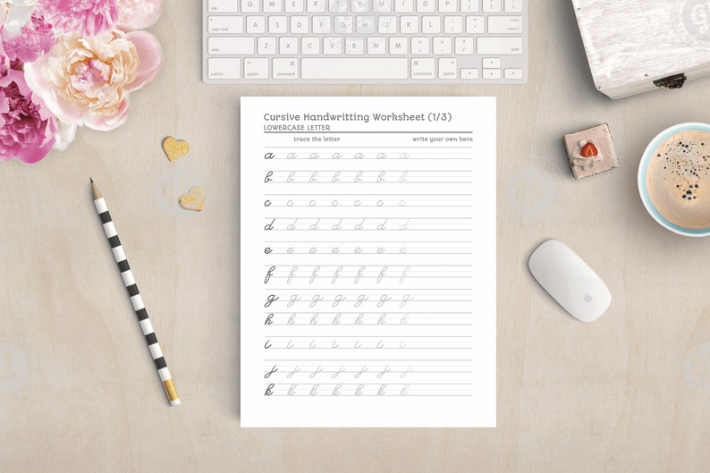 Cursive Practice Worksheets Printable 12 Pages for Middle - Etsy