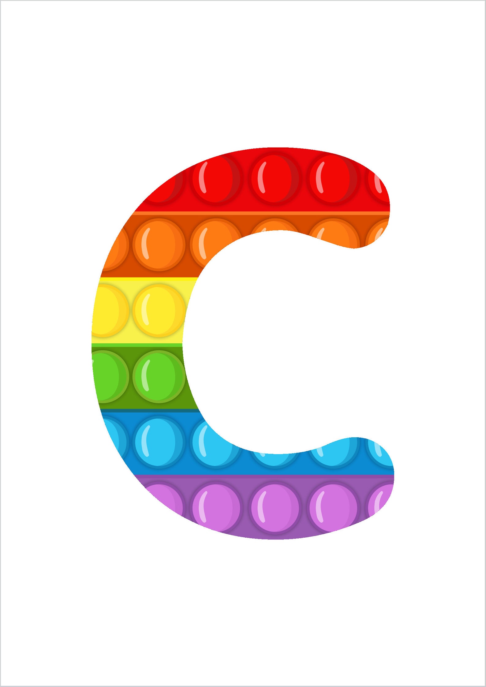 Pop It Style Alphabet A-Z for Party Happy Birthday. PDF PNG - Etsy Finland