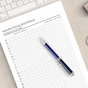 Handwriting Practice Worksheet Printable 29 Pages (letter, A4 Size) for ...