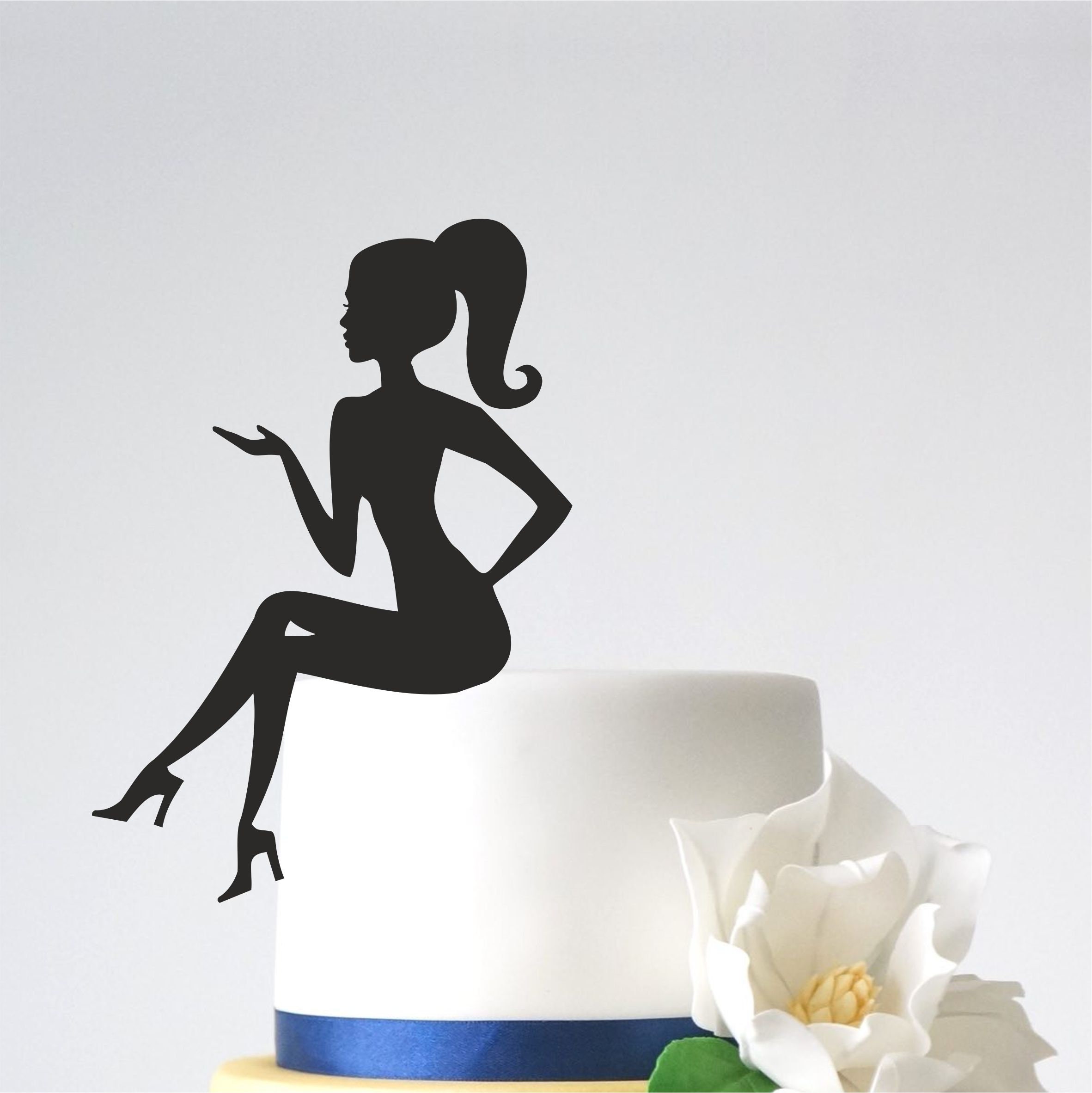 Girl Cake Topper for Laser or Paper Cutting PDF SVG PNG. - Etsy