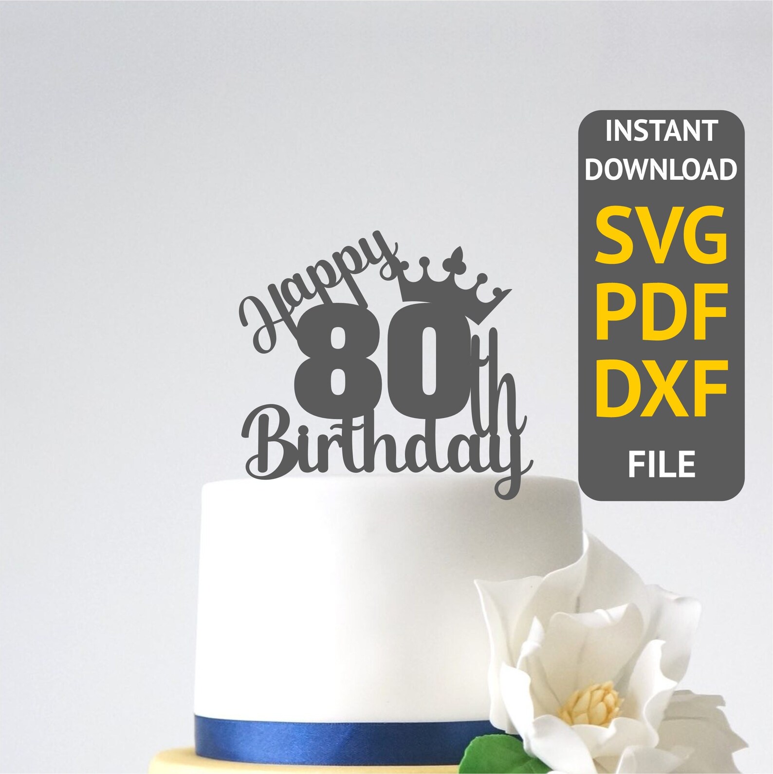 Personalized 80st Birthday Cake Topper Svg Custom Eighty Cake - Etsy