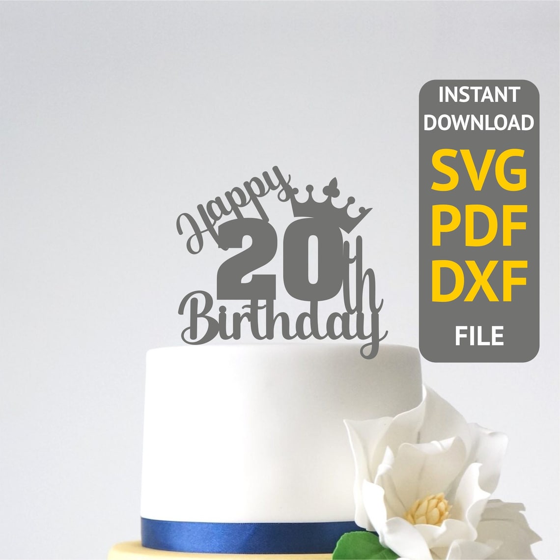 Personalized 20st Birthday Cake Topper Svg Custom Twenty Cake - Etsy