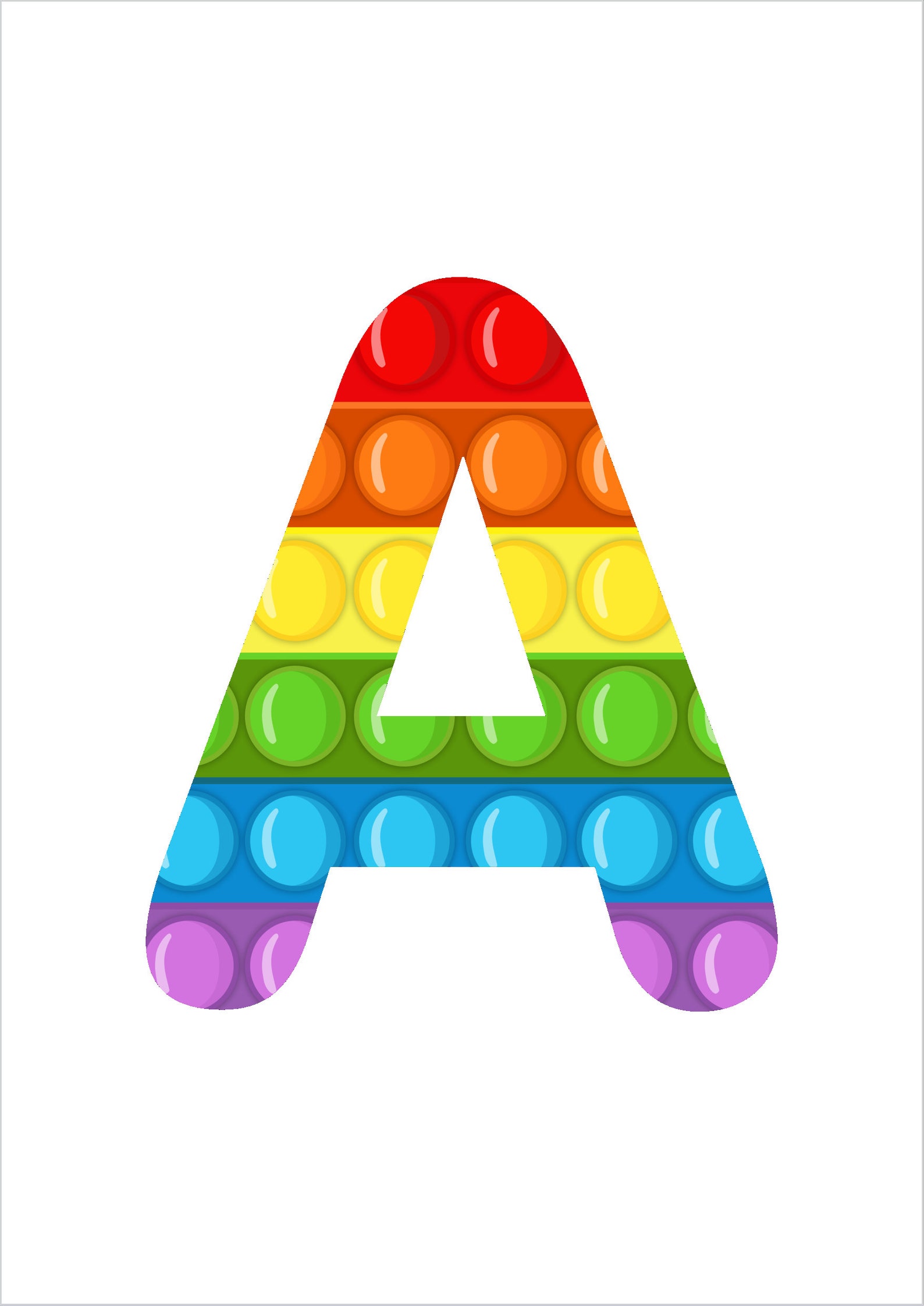 Pop It Style Alphabet A-Z for Party Happy Birthday. PDF PNG - Etsy