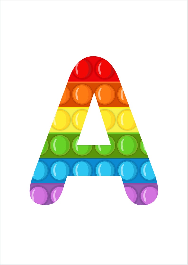 Pop It Style Alphabet A-Z for Party Happy Birthday. PDF PNG - Etsy