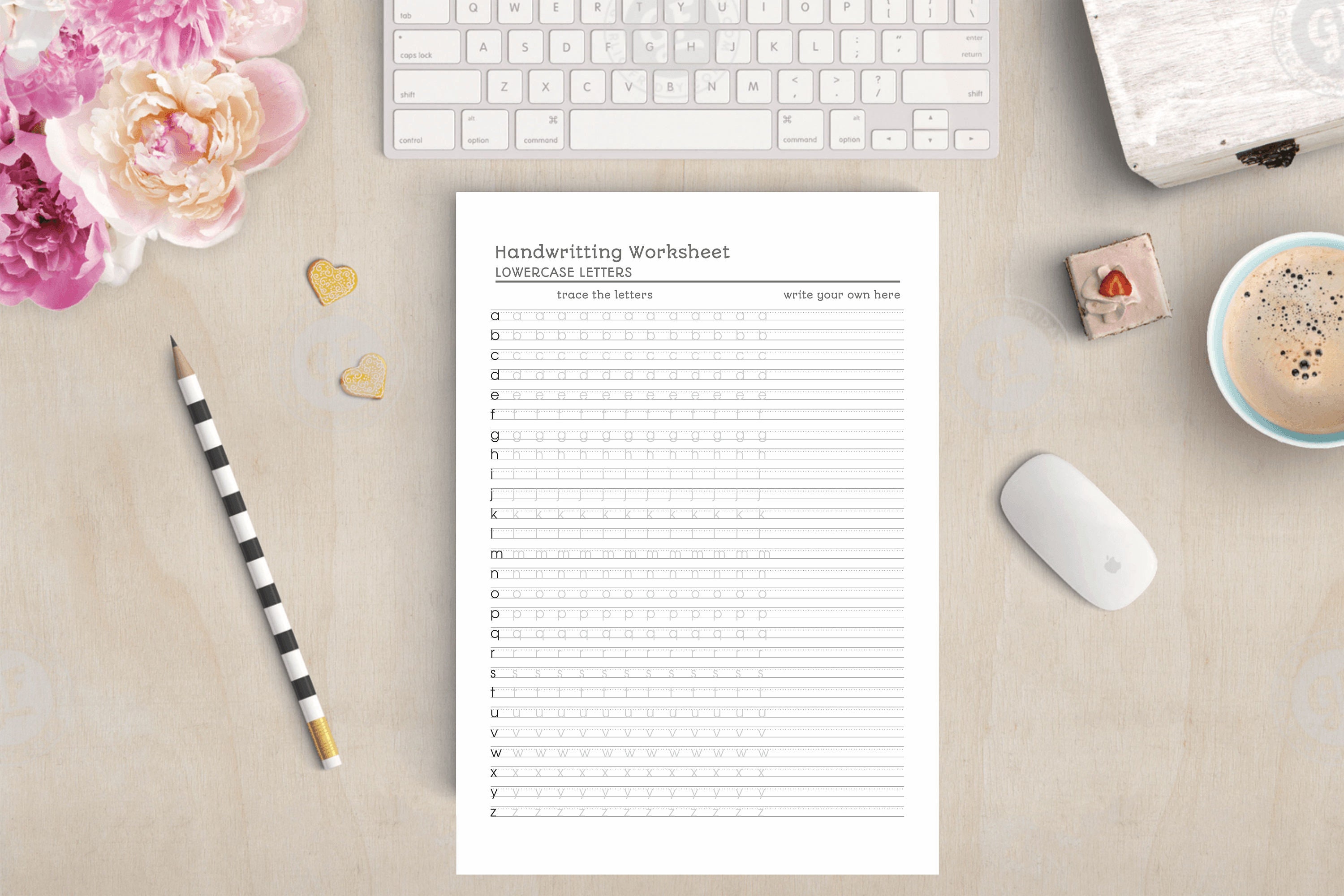 Handwriting Practice Worksheet Printable 29 Pages letter A4 | Etsy