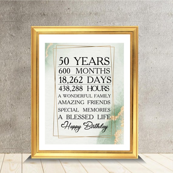 Digital 50th Birthday Party Poster 50h FACTS Party 50th - Etsy