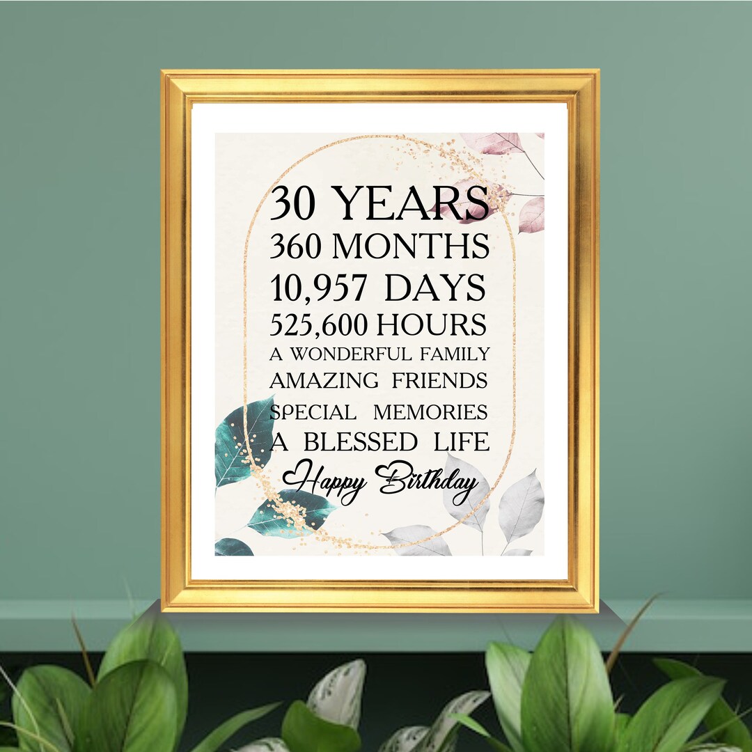 Digital 30th Birthday Party Poster, 30th FACTS Party, 30th Party ...