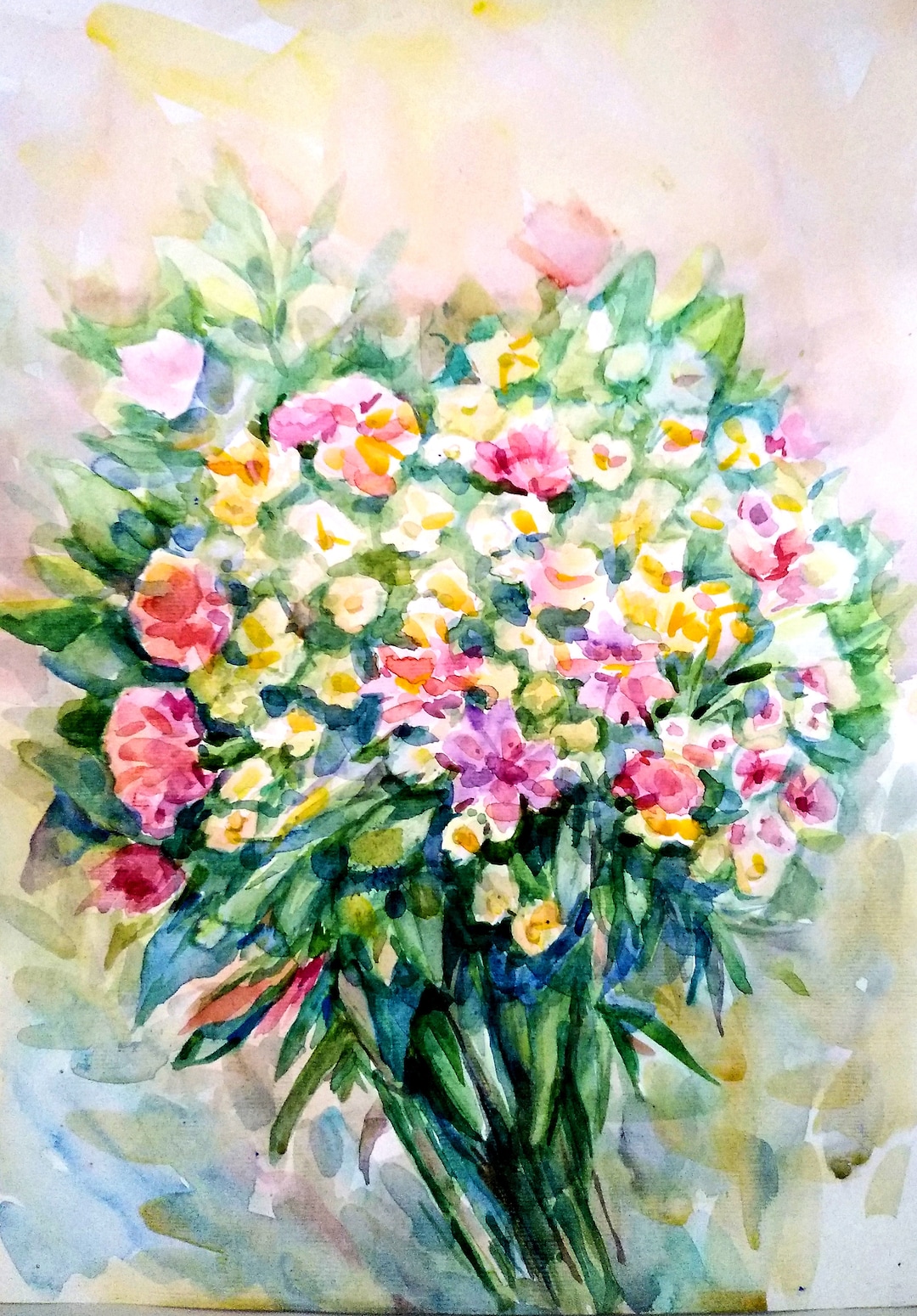 Bouquet Painting Flower Bouquet Paintings Anniversay Gift Idea Bedroom ...