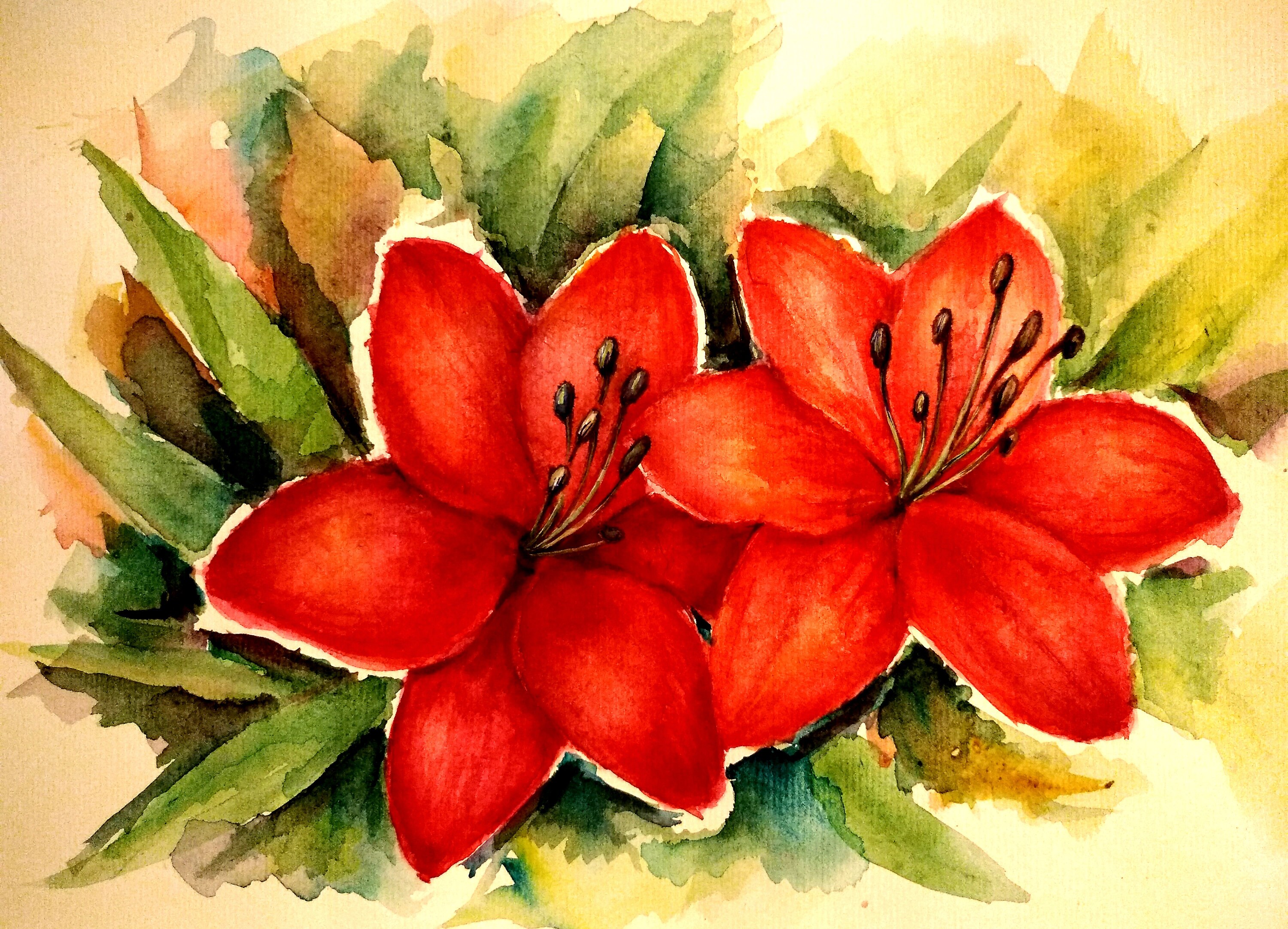 Red Flowers Painting