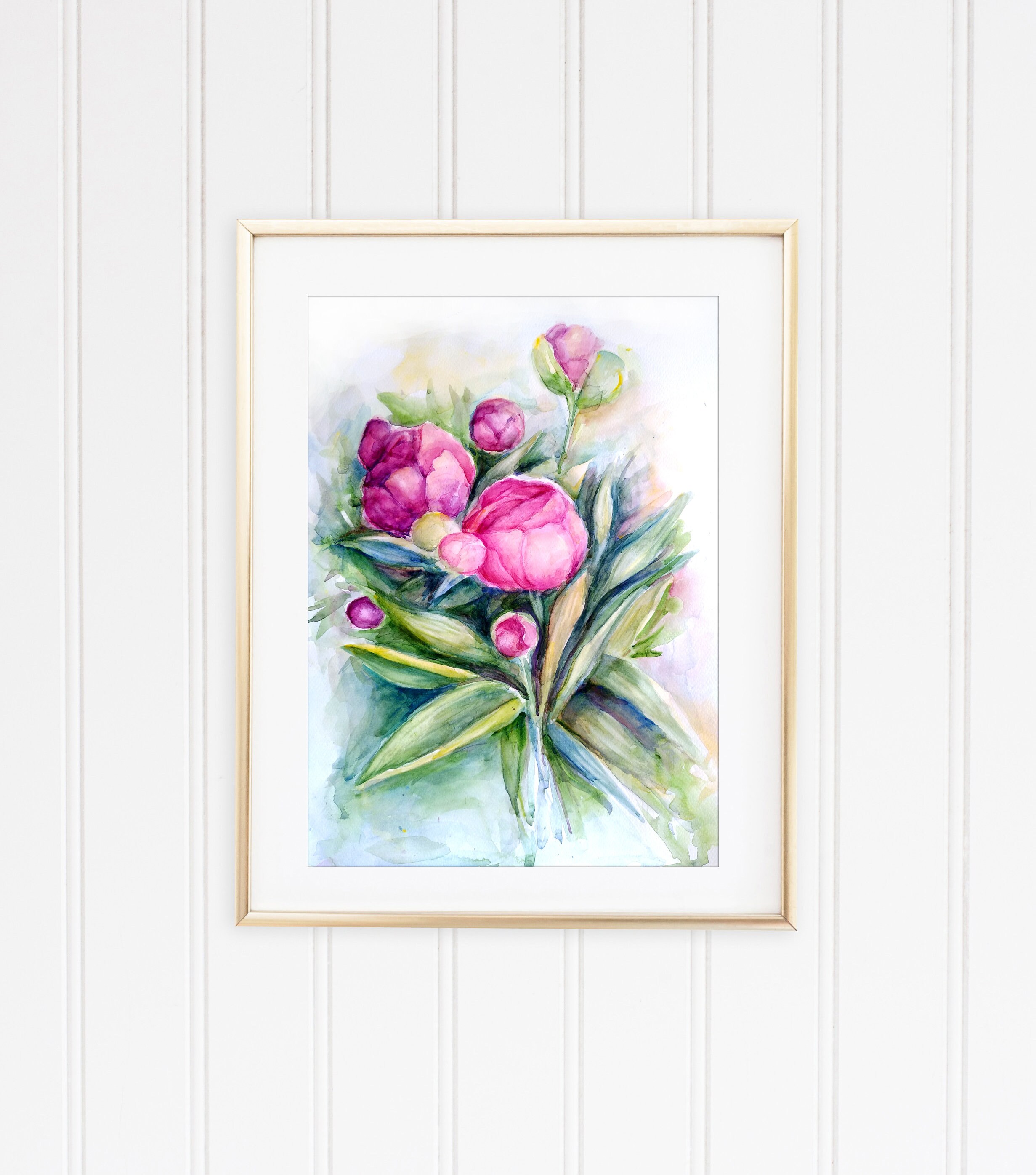 Peony Painting Peony Art Peony Flower Painting Peony Wall Art Peony ...