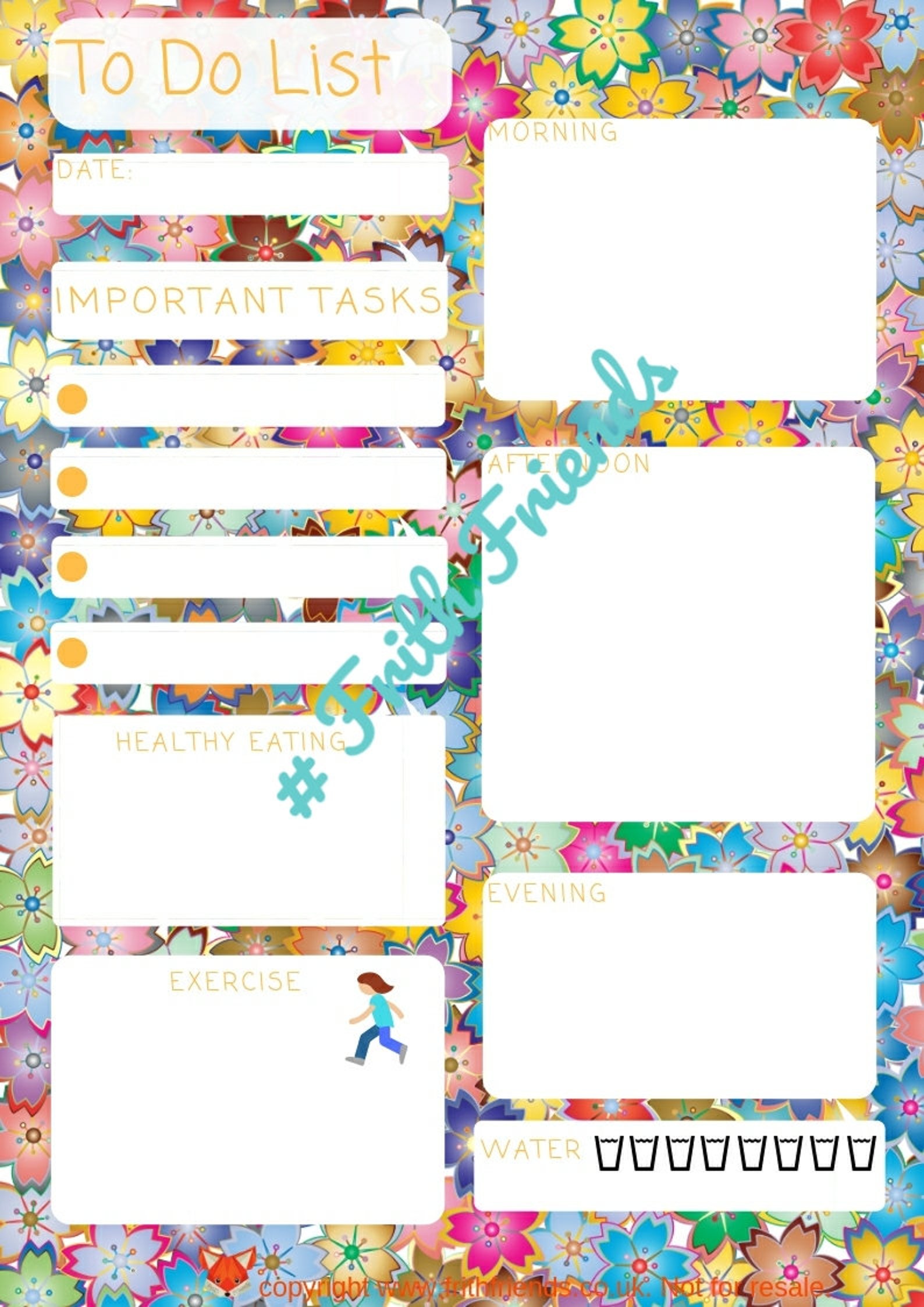 Flower to Do List Printable, to Do List Downloadable, Printable to Do ...