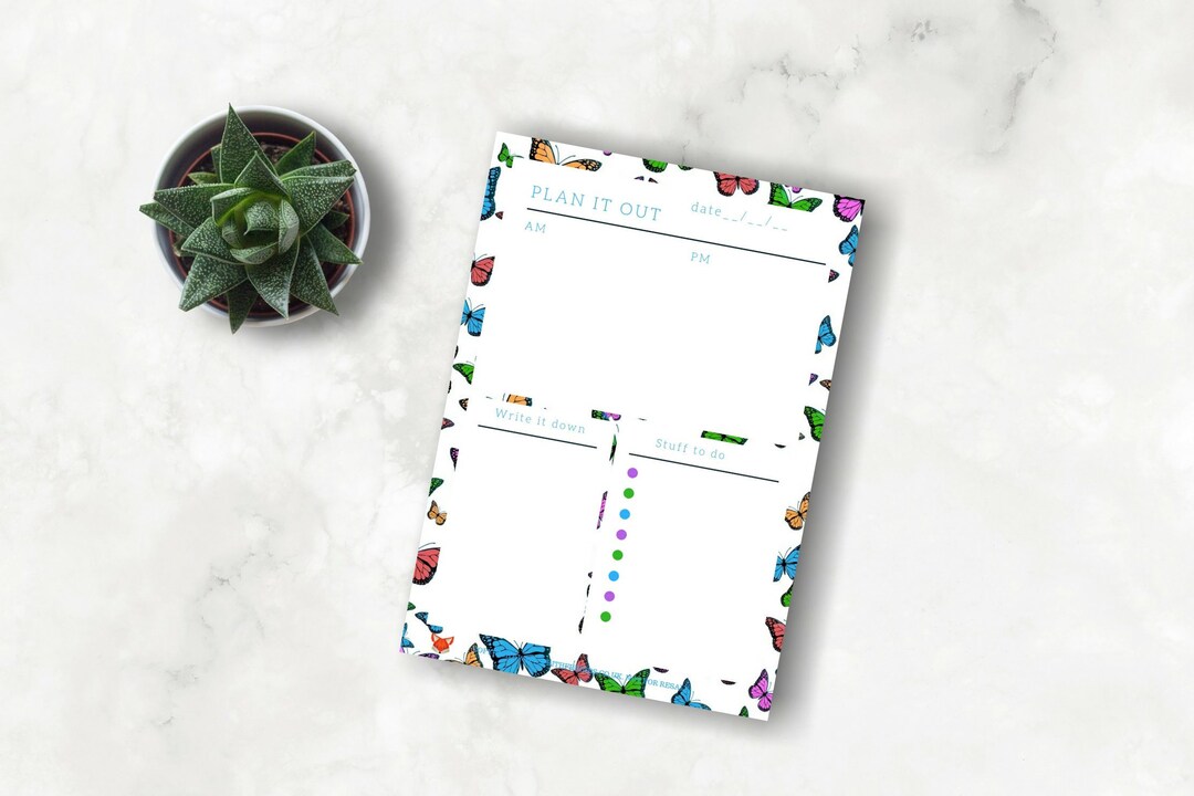 Butterfly Daily Planner Printable, Plan It Out Downloadable, Printable ...