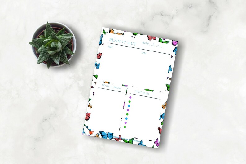 Butterfly Daily Planner Printable, Plan It Out Downloadable, Printable ...