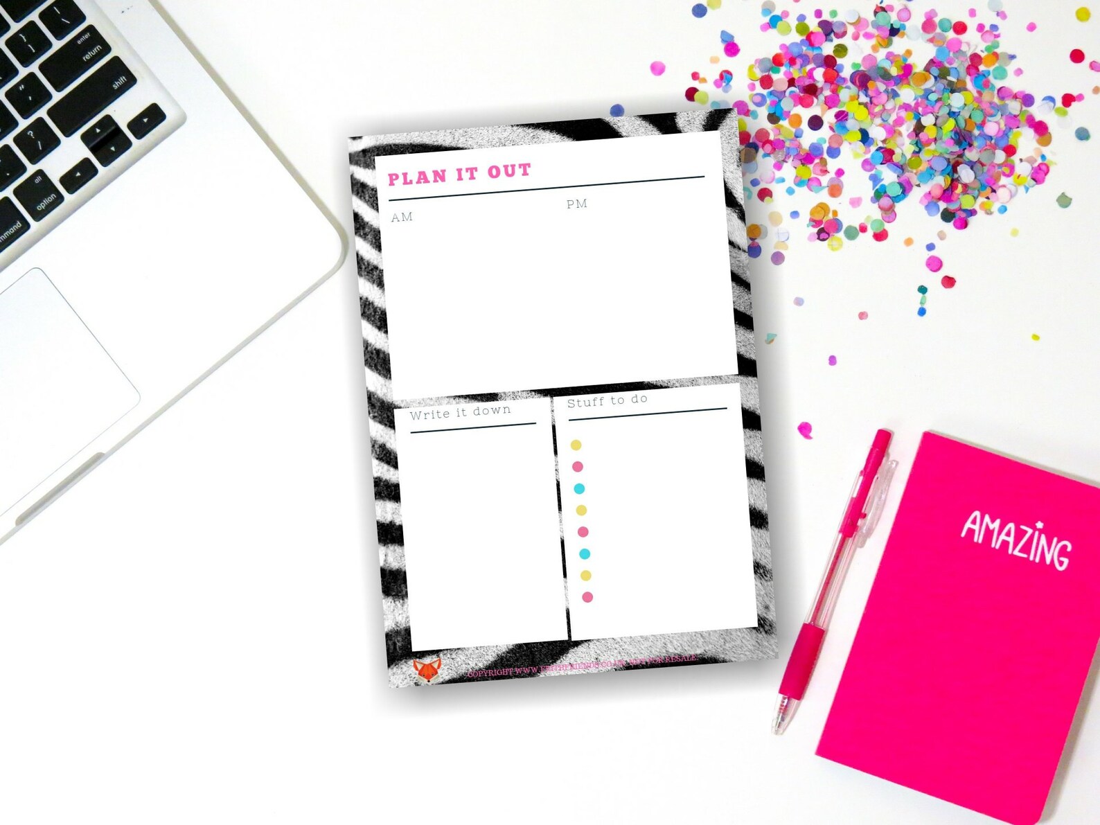 Zebra Daily Planner Printable Plan It Out Downloadable Zebra - Etsy