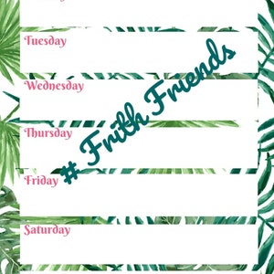 Tropical Weekly Planner Printable, Tropical Downloadable Weekly Agenda ...
