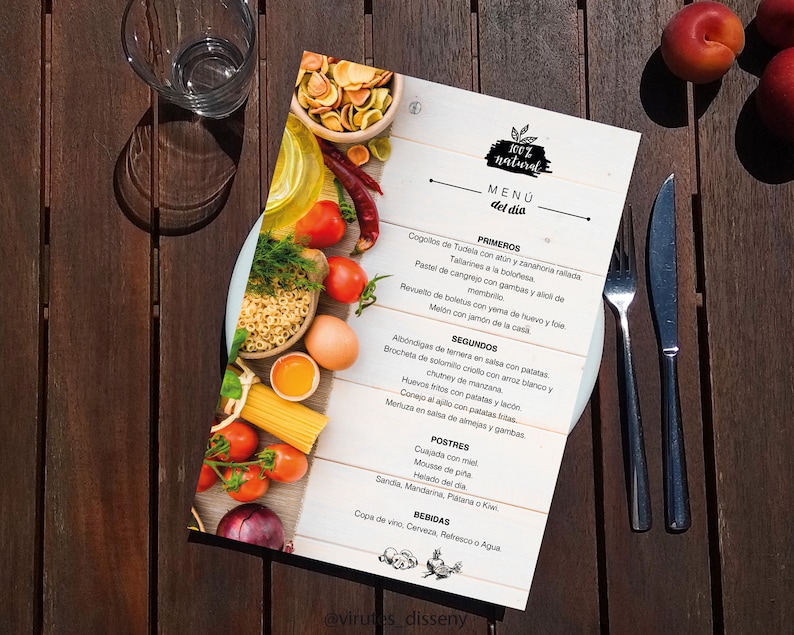 Menu Template Photo Model // Menu Template // Print Your Menu - Etsy Canada