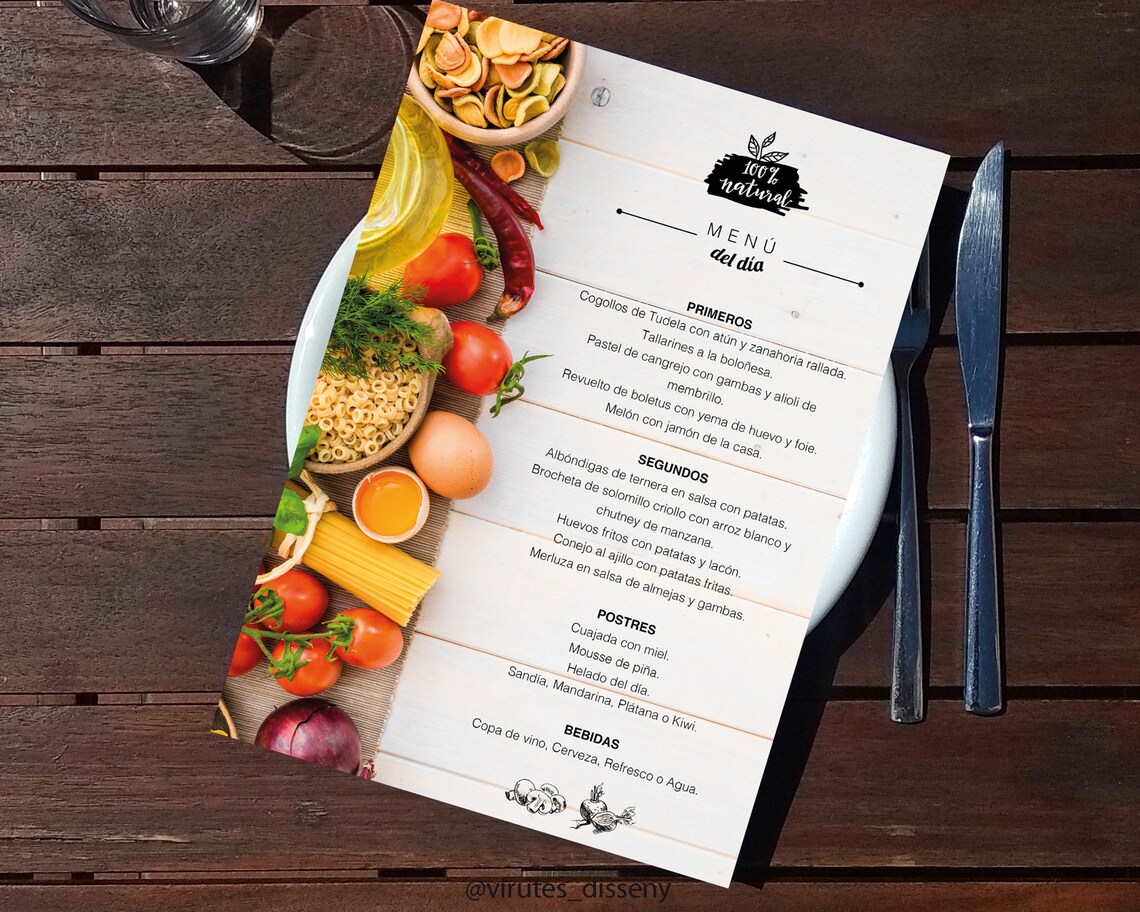 Menu Template Photo Model // Menu Template // Print Your Menu - Etsy Canada
