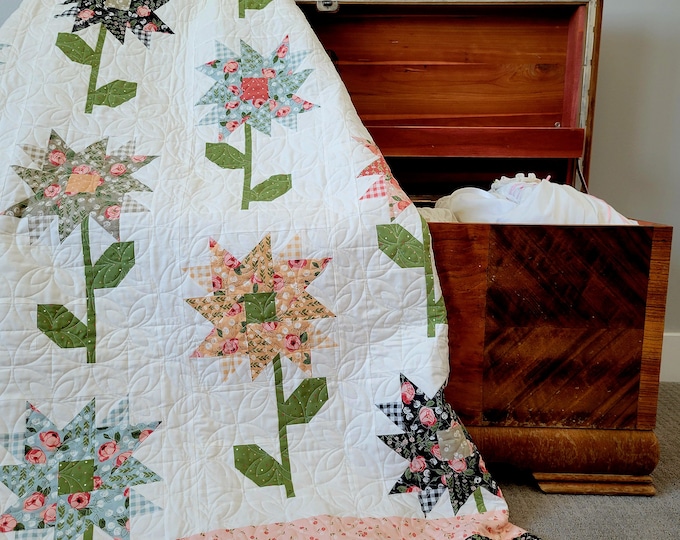 Dahlia Quilt Block Pattern Flower Spring Summer Garden PDF -includes ...