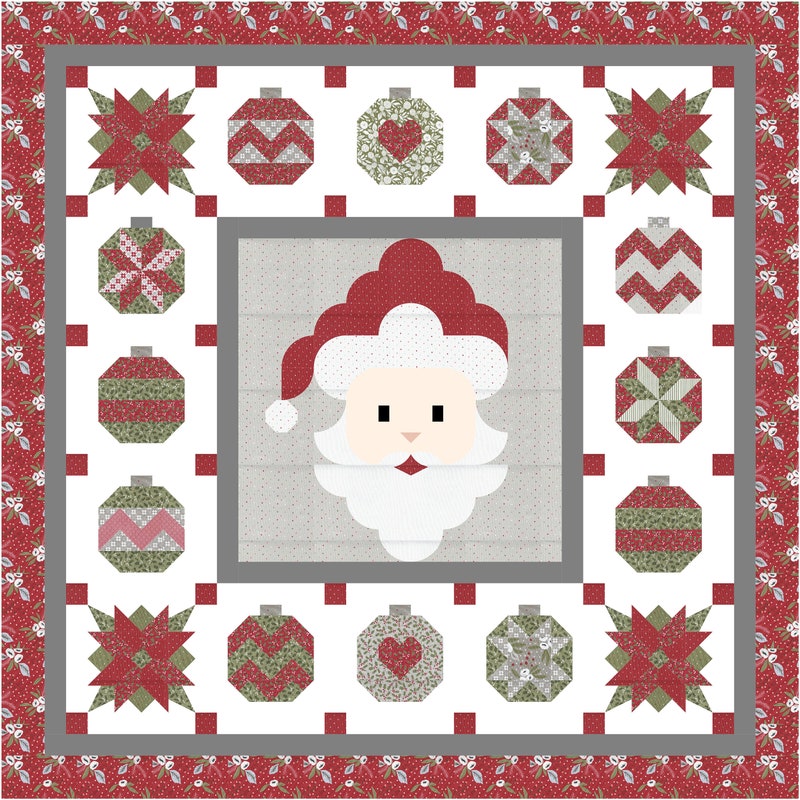 Santa Quilt Pattern - Etsy