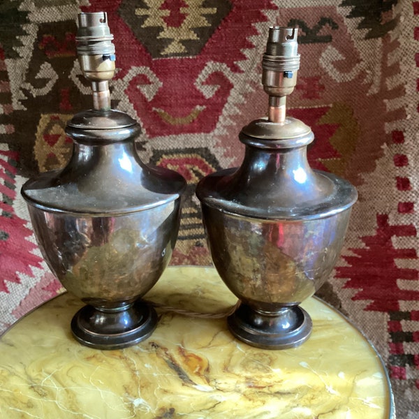 Antique Copper Table Lamp - Etsy UK
