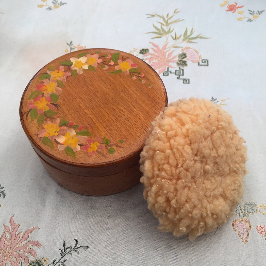 Art Deco 1930s Powder Bowl & Powder Puff Antique Powder Bowl Vanity Art ...