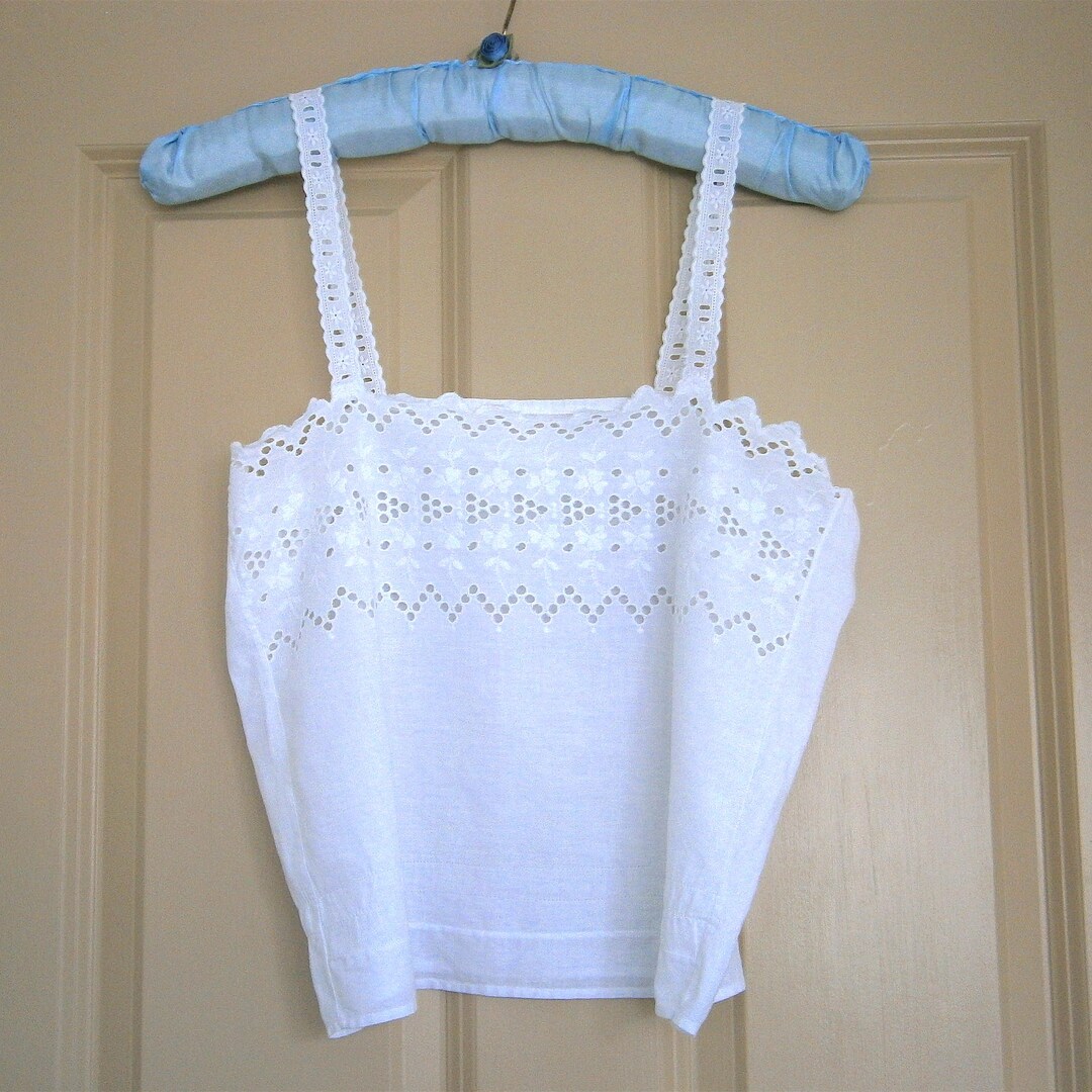Vintage Cami, White Broderie Anglaise, Top Camisole, Vintage Art Deco ...