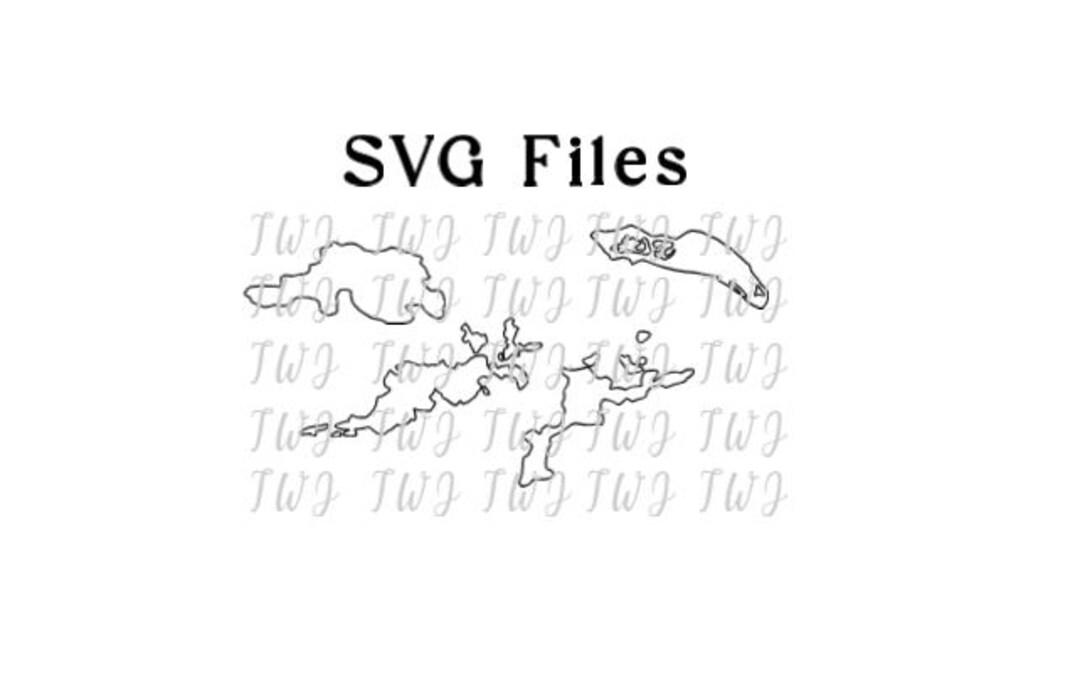 British Virgin Islands Outline QUAD SVG Files for Cricut, Silhouette ...