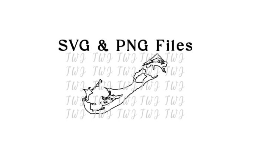 Bermuda Outline SVG and PNG Files for Cricut, Silhouette, and Other ...