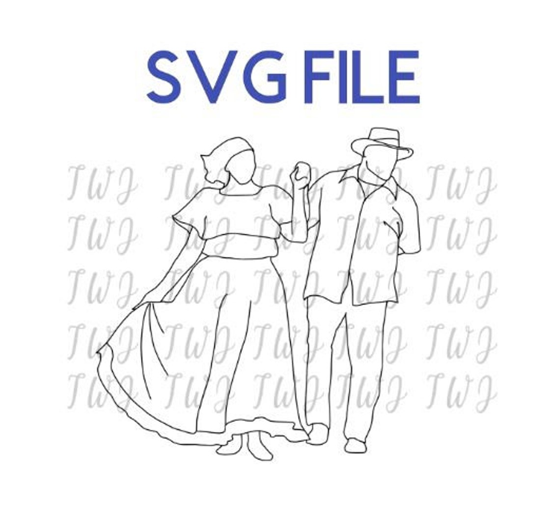 Quadrille Dancing Couple Outline SVG File for Cricut Machines - Etsy