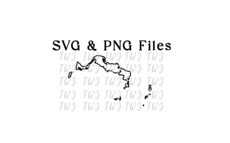 Turks and Caicos Outline: SVG and PNG Files for Cricut (digital ...
