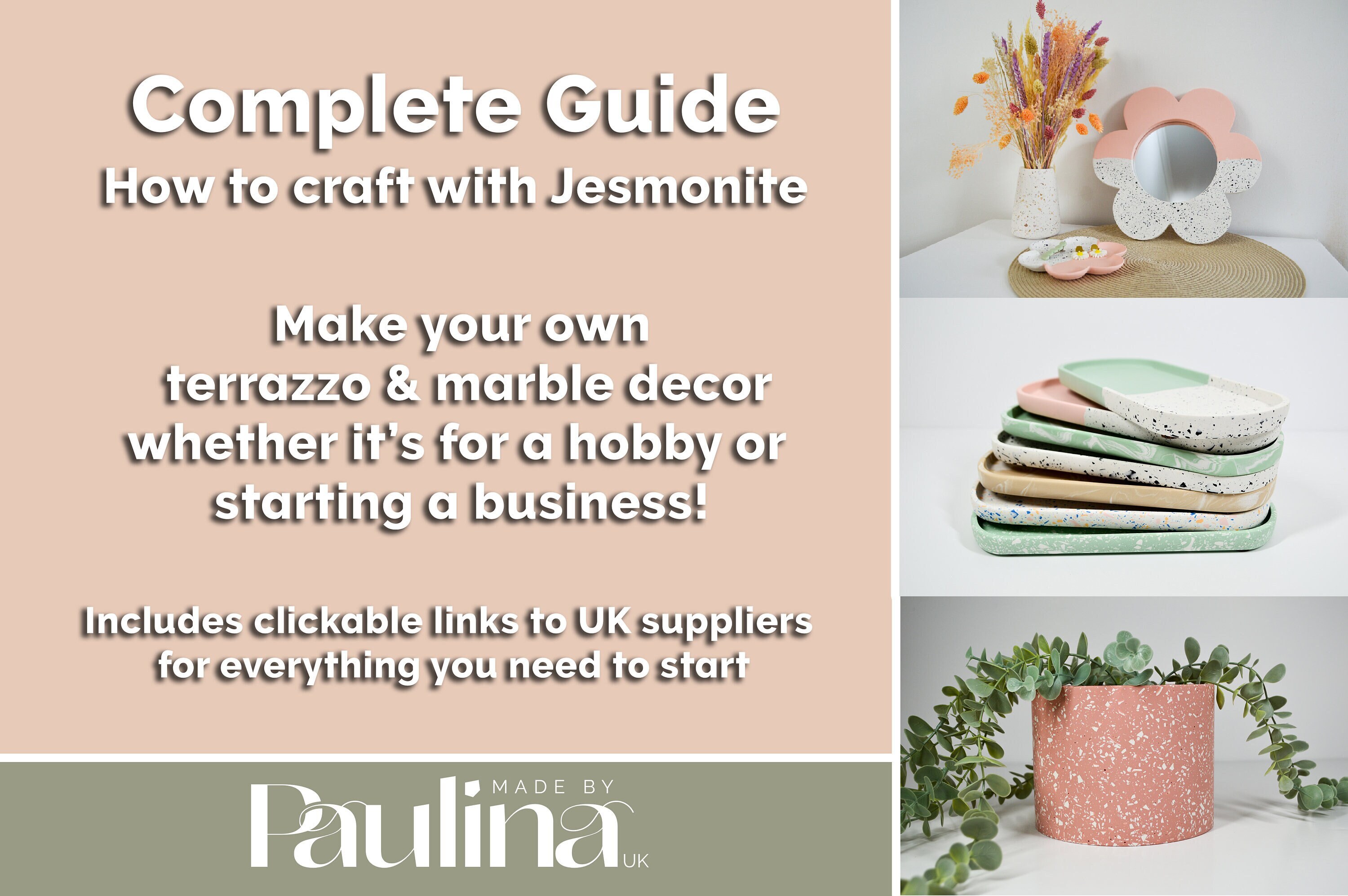 Complete Jesmonite Guide Make Your Own Terrazzo and Marble - Etsy