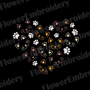 I Love Cat Machine Embroidery Design Kitty Embroidery Machine ...