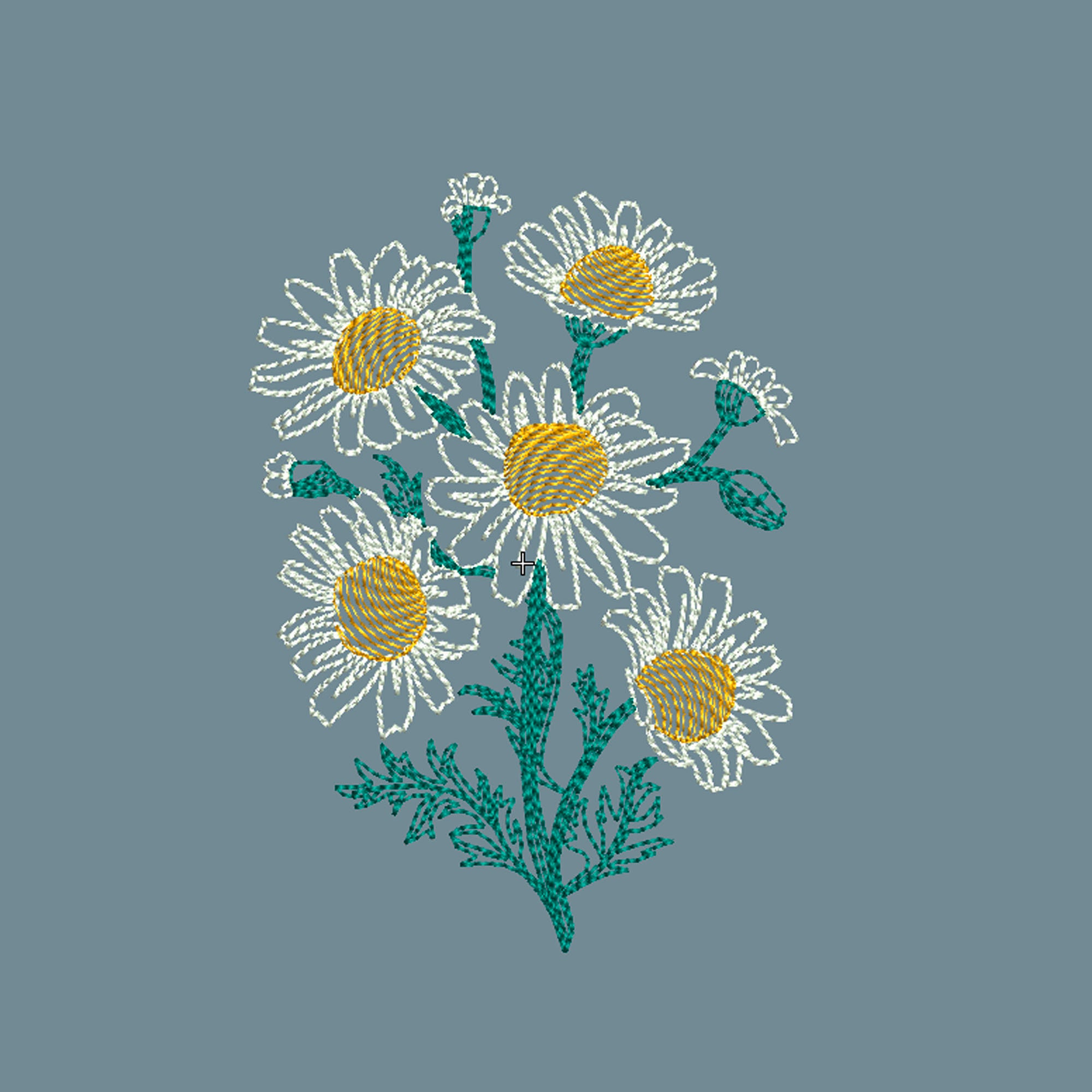 Simple flower embroidery machine Daisy embroidery Wildflower | Etsy