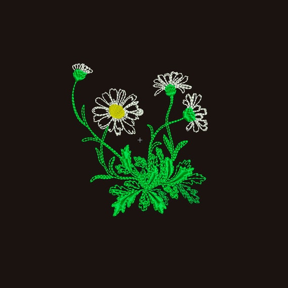 Daisy Flower Machine Embroidery Design Wildflower Embroidery | Etsy