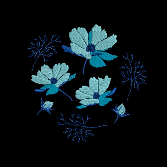 Wildflower Machine Embroidery Design Embroidery Designs | Etsy