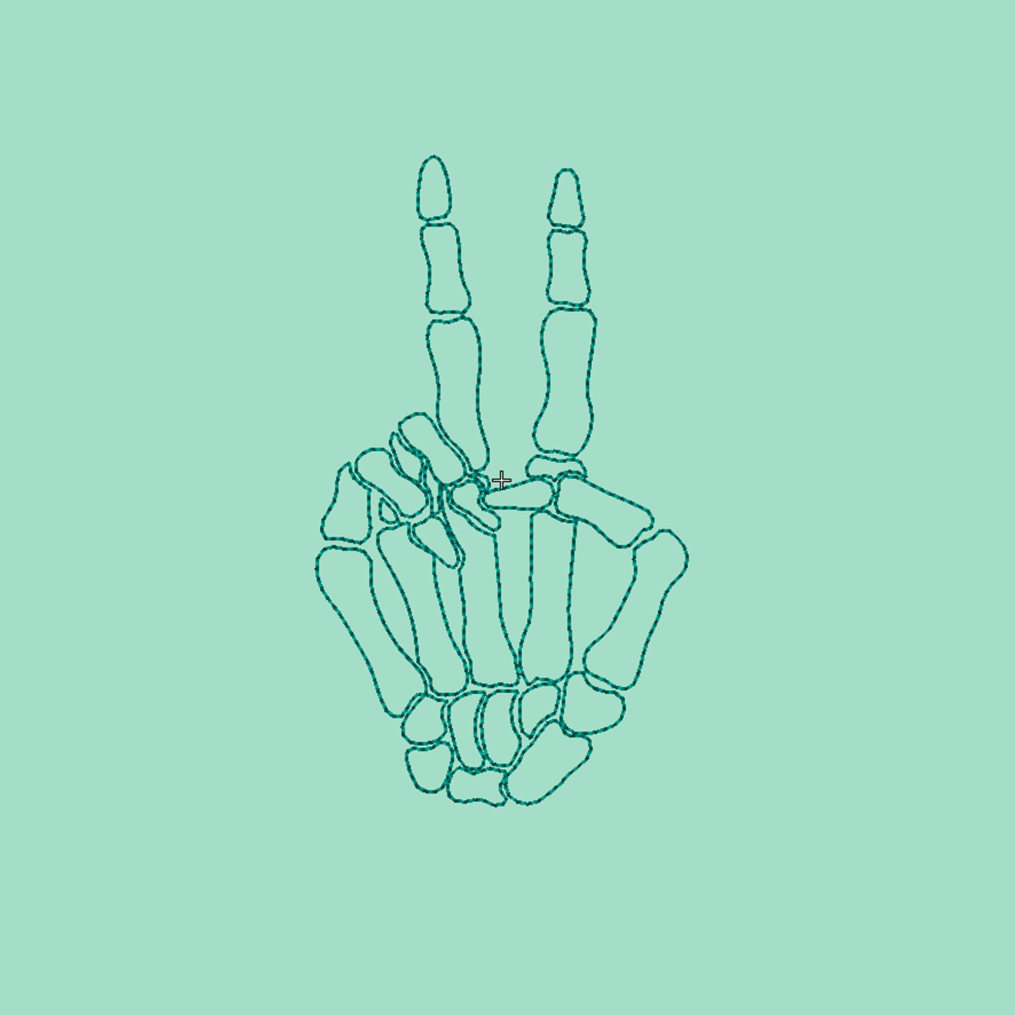 Skeleton Peace Hand Skeleton Peace Signskeleton Hand Embroidery Design ...