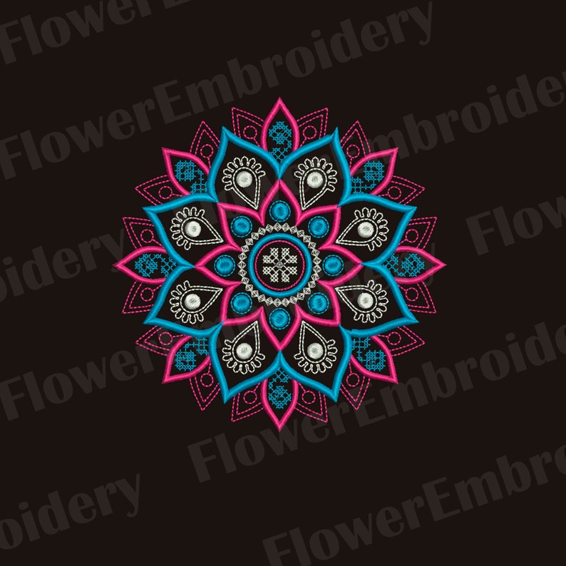 Mandala Machine Embroidery Design Flower Embroidery Design - Etsy