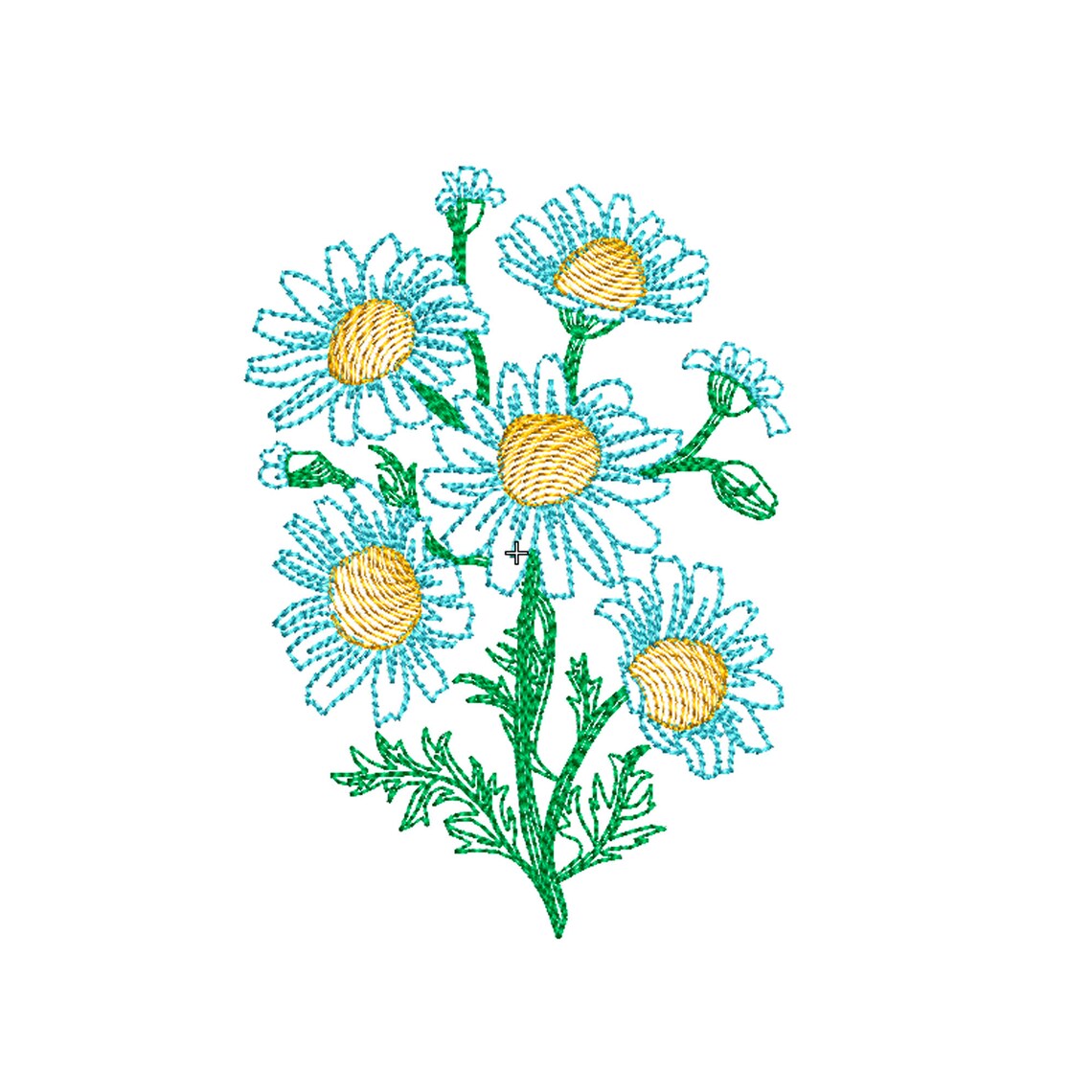 Simple flower embroidery machine Daisy embroidery Wildflower | Etsy