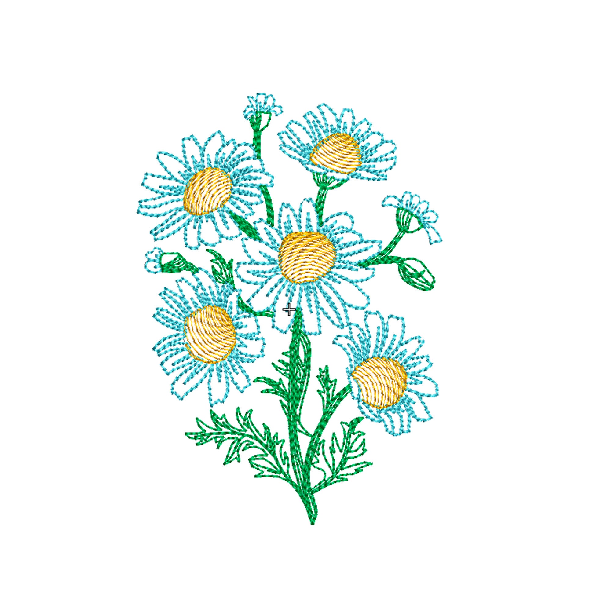 Simple flower embroidery machine Daisy embroidery Wildflower | Etsy