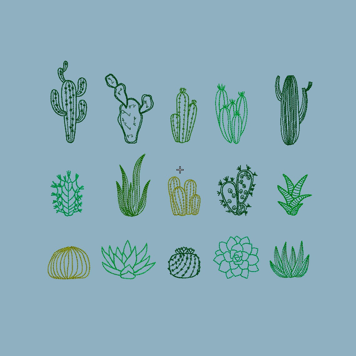 Cactus embroidery design Machine embroidery designs cactus | Etsy