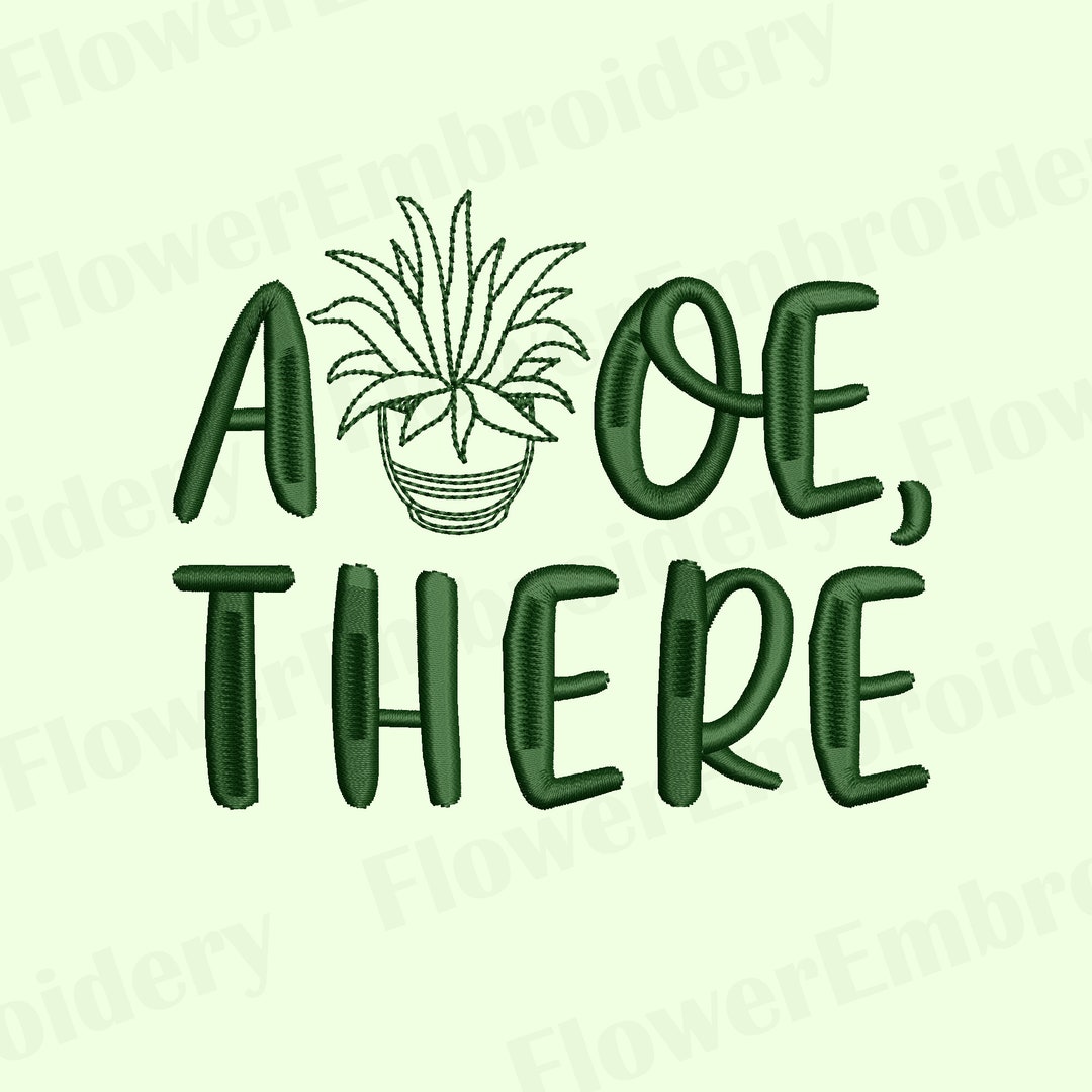 Aloe There Machine Embroidery Cactus Embroidery Design Plant Embroidery ...