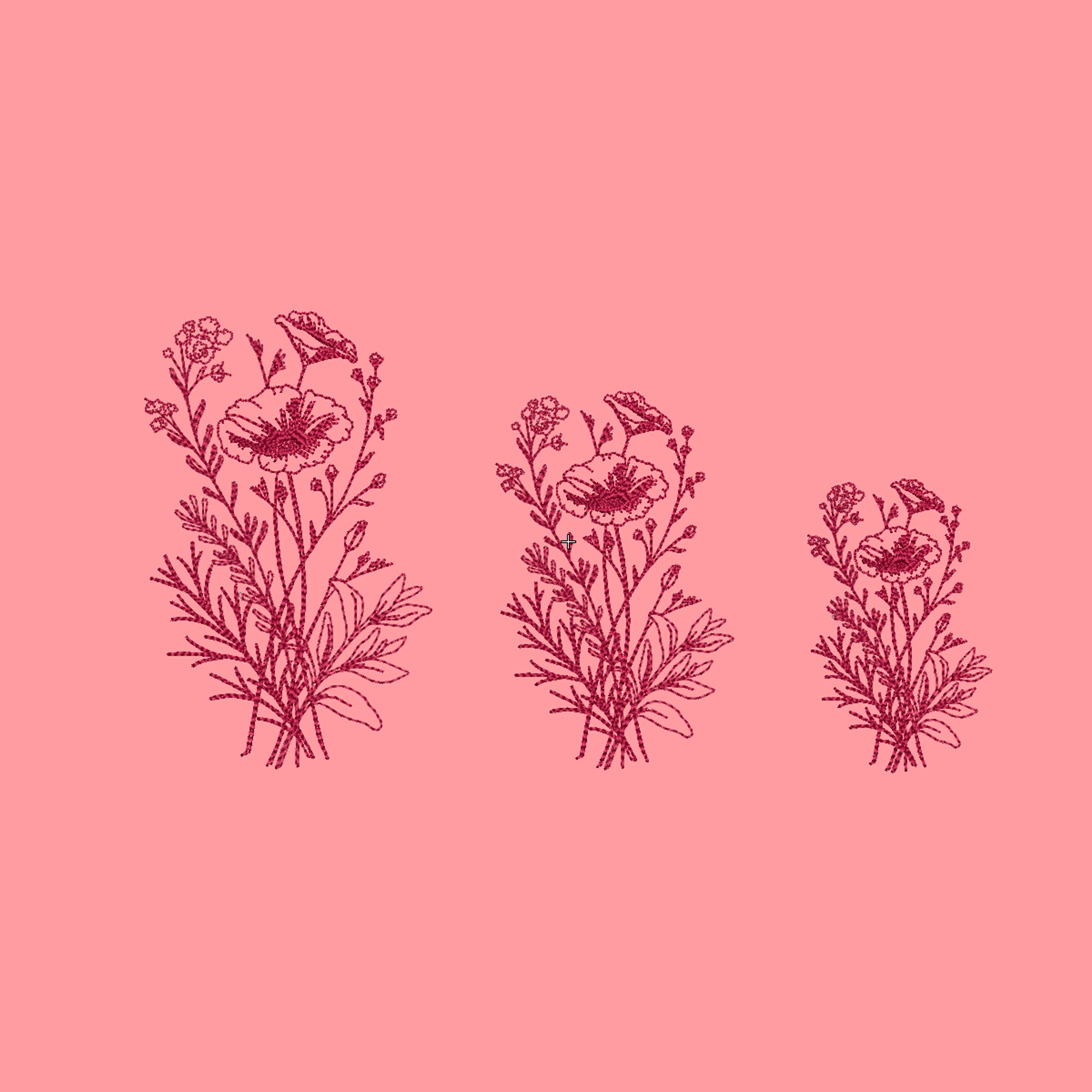 Wildflower Machine Embroidery Design Embroidery Field Grass Poppy ...