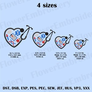 Nurse Machine Embroidery Design Medical Design Stethoscope Embroidery ...