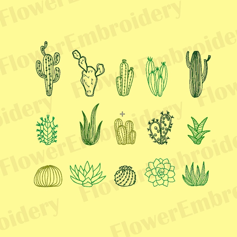 Cactus Embroidery Design Machine Embroidery Designs Cactus - Etsy