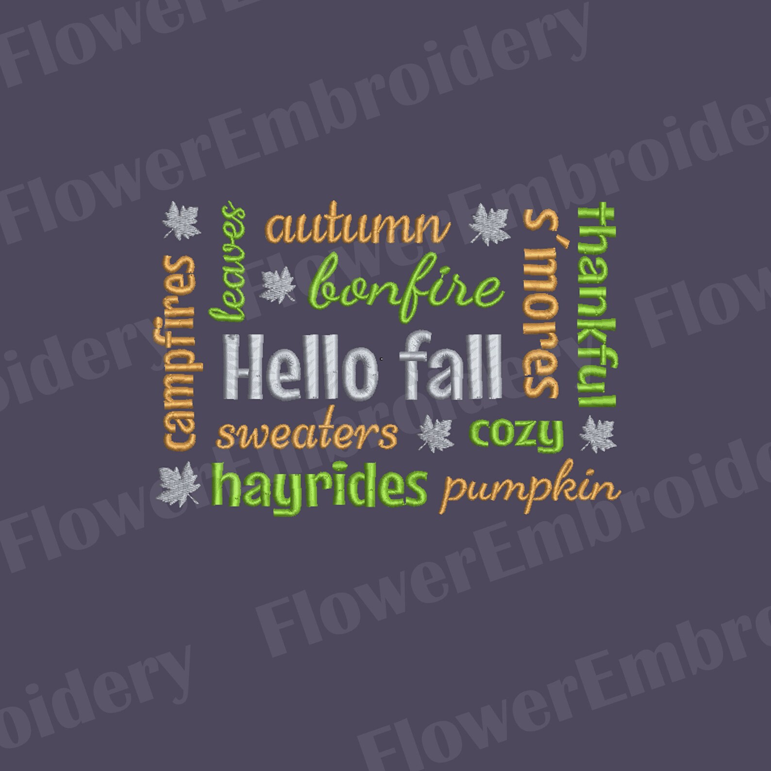 Hello Fall Machine Embroidery Design: Pumpkin Bonfire (10 Formats) - Etsy